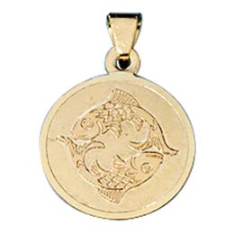 Sternzeichenanh&auml;nger Jobo "Amor Anh&auml;nger Sternzeichen", gelbgold 333, Schmuckanh&auml;nger, Damen, Fische, Gelbgold 333, 333 Gold rund 12 mm