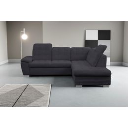 Ecksofa WERK2, B:265cm H:103cm T:215cmgrau, 90% Polyester, 10% Nylon, Sofas, "Bonny inkl. Kopfteilverstellung, Bettfunktion, Stauraum, L-Form",