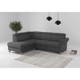 Ecksofa Home Affaire, B:247cm H:84cm T:193cmdunkelgrau, 95% Polyester, 5% Polyamid, Sofas, "Glendale, L-Form", inkl. Kopfteilverstellung, wahlweise