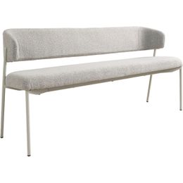 Schöner Wohnen Kollektion Sitzbank "OSLO, 160 cm oder 200 cm", greige, seidengrau, B:160cm H:80cm T:56cm, SCHÖNER WOHNEN-KOLLEKTION, Sitzbänke, Bezug Bouclé, Untergestell Metall pulverbeschichtet