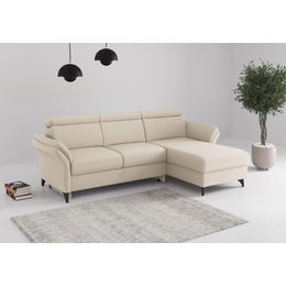 Sit & More Ecksofa SIT & MORE, B:253cm H:84cm T:166cmcreme, 95% Polyester, 5% Polyamid, Wohnzimmer, Sofas, "Glendale, L-Form", inkl.