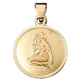 Sternzeichenanh&auml;nger Jobo "Amor Anh&auml;nger Sternzeichen", gelbgold 333, Schmuckanh&auml;nger, Damen, Jungfrau, Gelbgold 333, 333 Gold rund 12 mm
