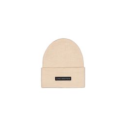 Skimütze Alpha Industries "Rubber Logo Beanie", Damen, Gr. onesize, organic beige, Obermaterial: 60% Polyester, 40% Polyacryl, Mützen