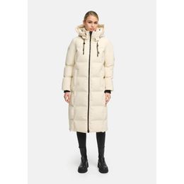 Winterjacke Marikoo "Tikoraa", Damen, Gr. L, cream, Obermaterial: 100% Polyester; Futter: 100% Polyester; Wattierung: 100% Polyester; Ärmelfutter: 100% Polyester, Jacken, mit extra langem Schnitt und hohem Kragen