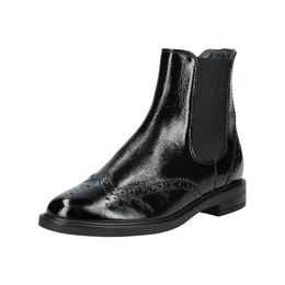 Stiefelette Paul Green "Paul Green Stiefelette Leder/Textil", Damen, Gr. 38, schwarz (schwarz lack), Leder, Textil, Schuhe Stiefelette