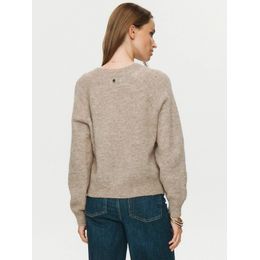 N&uuml;mph N&Uuml;MPH Damen Cardigan "N&uuml;mph Cardigan NURIETTE"taupe gray, Gr. XL, Obermaterial: 32% Alpaka, 32% Wolle, 30% Polyamid, 6% Elasthan, Strickjacken