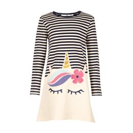 Sommerkleid happy girls "dress", Mädchen, Gr. 104, EURO-Größen, navy, Stoff, 100% Baumwolle, normal, Kleider