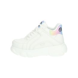 Plateausneaker Buffalo "Buffalo Sneaker Lederimitat", Herren, Gr. 39, wei&szlig; (wei&szlig; kombi), Lederimitat, Schuhe Plateausneaker