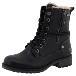 Winterstiefel Mustang Shoes "Concetta", Kinder, Gr. 36, schwarz, Lederimitat, Basic, Schuhe, Stiefel, Schnürstiefel mit TEX-Membran