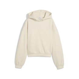 Hoodie Puma "Wardrobe Essentials Oversized Hoodie Damen", Damen, Gr. L, alpine snow weiß, Obermaterial: 77% Baumwolle, 23% Polyester, oversize, Sweatshirts