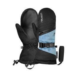Fäustlinge Reusch "Demi R-TEX XT Mitten", Damen, Gr. 7.5, schwarz, hellblau, 94% Polyester, 6% Polyurethan, mehrfarbig, Handschuhe, mit praktischer Heizkissentasche
