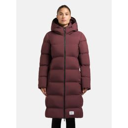 Steppmantel Khujo "Finnie3", Damen, Gr. L (40), bordeaux, Obermaterial: 100% Nylon; Innenfutter: 100% Nylon; Wattierung: 100% Polyester, Basic, tailliert ca. Mitte Knie, hoch geschlossener Ausschnitt, eng Bündchen, Mäntel, Warmer Damen Wintermantel mit großer Kapuze