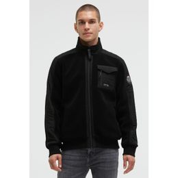 Outdoorjacke CAMP DAVID, Herren, Gr. XXL, schwarz, Fleece, Material Oberstoff + &Auml;rmel: 100% Polyester, Futter: 100% Polyamid, unifarben, regular fit normal, eingesetzt Rippb&uuml;ndchen, Jacken Outdoorjacke, mit Brusttasche