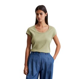 Marc O'Polo T-Shirt MARC O'POLO "aus softem Modal-Organic-Cotton-Mix", Damen, Gr. L, smooth sage, Obermaterial: 50% Modal, 50% Baumwolle, unifarben, Basic, slim fit, tiefer Rundhals, Shirts