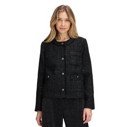 Jackenblazer Betty Barclay "Damen Blazer-Jacke mit Fransen", Damen, Gr. 36, schwarz, Obermaterial: 100% Polyester. Futter: 100% Polyester., tailliert normal, Rundhals, Blazer