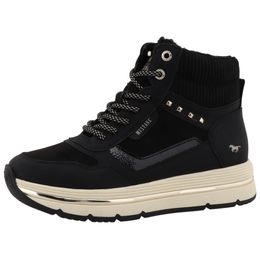 Winterboots Mustang Shoes "Noelle", Damen, Gr. 36, schwarz, Lederimitat, Textil, Schuhe, Plateausneaker, Winterboots mit Warmfutter