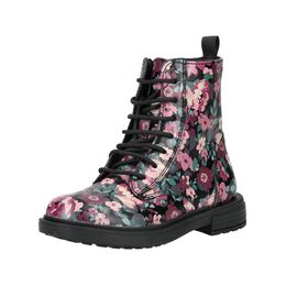 Schnürstiefelette Geox "Geox Stiefelette Lederimitat", Jungen, Gr. 31, schwarz, pink, Lederimitat, Schuhe