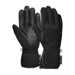 Skihandschuhe Reusch "TIFFANY R-TEX XT", Damen, Gr. 7, schwarz, schwarz, 88% Polyamid, 8% Ziegenleder, 4% Elasthan, mehrfarbig, Handschuhe, mit innovativer Insert-Membran