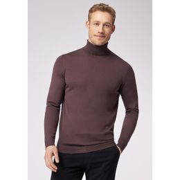 Rollkragenpullover Roy Robson "Mit Rollkragen", Herren, Gr. L, dunkellila, 100% Schurwolle, unifarben, normal, hoch geschlossener Ausschnitt, Pullover