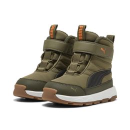 Stiefel Puma "Puma Evolve Stiefel Klein Kinder", Kinder, Gr. 21, orange (olive schwarz orange glo grün), Obermaterial: Synthetik, Textil; Futter: Textil; Innensohle: Textil; Laufsohle: Gummi, Schuhe