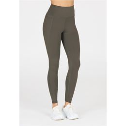ENDURANCE ATHLECIA Trainingstights ATHLECIA "Aliya", Damen, Gr. 36, EURO-Größen, dunkelbraun, 75% Nylon, 25% Elasthan, unifarben, Hosen, im stretchy Design mit flachen Nähten