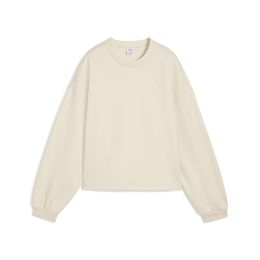 Sweatshirt Puma "Wardrobe Essentials Oversized Sweatshirt Damen", Damen, Gr. L, alpine snow weiß, Obermaterial: 77% Baumwolle, 23% Polyester, oversize, Rundhals, Sweatshirts