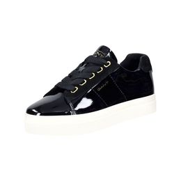 Sneaker Gant "Gant Sneaker Leder", Damen, Gr. 39, schwarz (schwarz lack), Leder, Schuhe Sneaker