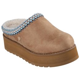 Hausschuh Skechers "KEEPSAKES HI-RISE-JUST IN", Damen, Gr. 35, braun, Textil, kontrastfarbene Details, Basic, Schuhe, Plateauschuh, Pantoffel mit Warmfutter