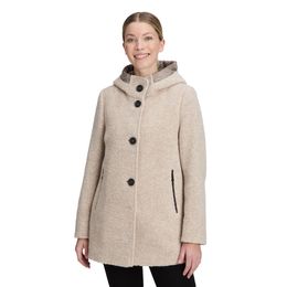 Wolljacke Gil Bret "Damen Wolljacke mit Kapuze", Damen, Gr. 36, beige (light sand), Plüsch, Obermaterial: 60% Wolle, 22% Polyamid, 13% Polyester, 5% diverse Faserarten. Besatz: 100% Polyamid. Futter: 100% Polyester. Füllung: 100% Polyester., lässig geschnitten, Jacken