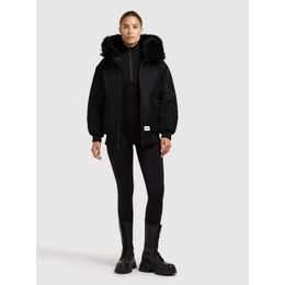 Bomberjacke Khujo "CELA", Damen, Gr. L, bomber schwarz, Twill, 100% Nylon, unifarben, eingesetzt Rippbündchen, Jacken
