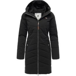 Wintermantel Ragwear "Noita YOUMODO", Damen, Gr. 5XL (50), schwarz, Obermaterial: 100% Polyester, Innenfutter: 100% Polyester, Wattierung: 100% Polyester, tailliert ca. Mitte Oberschenkel, Ärmel ohne Ärmelschlitz Rippbündchen, Mäntel, Winter Steppmantel mit Kapuze, Topseller
