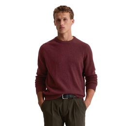 Marc O'Polo Rundhalspullover MARC O'POLO "aus gesprenkeltem Tweedgarn", Herren, Gr. S, wine berry, Obermaterial: 31% Wolle (Schafwolle), 29% Schurwolle, 20% Viskose, 20% Polyamid, unifarben, Rundhals, Pullover Rundhalspullover