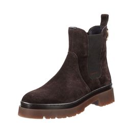 Stiefelette Gant "Gant Stiefelette Veloursleder/Textil", Damen, Gr. 38, braun (dunkelbraun), Textil, Veloursleder, Schuhe