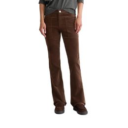 Marc O'Polo 5-Pocket-Hose MARC O'POLO "aus Organic Cotton Stretch", Damen, Gr. 29, Länge 30, shaded braun, Obermaterial: 98% Baumwolle, 2% Leder, unifarben, ausgestellt normal, Hosen