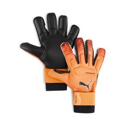 Torwarthandschuhe Puma "Puma ULTRA Ultimate Hybrid Torwarthandschuhe Unisex", Kinder, Gr. 10, heat fire glowing rot schwarz orange, 76% Latex, 23% PES, 1% PU, Handschuhe