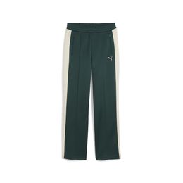 Sporthose Puma "T7 Always On Straight Trainingshose Damen", Damen, Gr. L, Normalgrößen, grün terrain, Obermaterial: 67% Polyester, 33% Baumwolle; Rippe: 100% Baumwolle; Seitentasche – Oben: 100% Baumwolle, unifarben, comfort fit, Hosen
