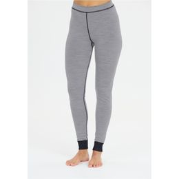 Thermohose WHISTLER "CAMEA", Damen, Gr. 42, EURO-Größen, grau, beige, 45% Wolle, 45% Polyester, 10% Elasthan, meliert, lang, Hosen, mit hohem Merinowolle-Anteil
