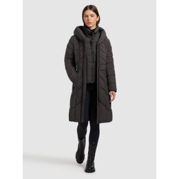Steppmantel Khujo "LAIO", Damen, Gr. L, graphite grau, 100% Polyester, unifarben, eingesetzt Rippstrickbündchen mit Windstopper, Mäntel