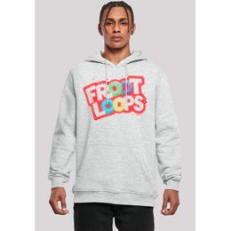 Kapuzenpullover F4NT4STIC "Kellogg's Froot Loops Breakfast Cereal Pop Art", Herren, Gr. 3XL, erdgrau, Obermaterial: 65% Baumwolle, 35% Polyester, slim fit, Pullover, Premium Qualität