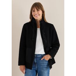 Fellimitatjacke Cecil, Damen, Gr. L (42), schwarz, Stoff, Obermaterial: 100% Polyester; Softshell: 100% Polyester; Futter: 100% Polyester, unifarben, normal normal, hoch geschlossener Ausschnitt, Bündchen, Jacken, mit Stehkragen