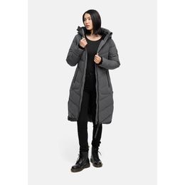 Winterjacke Marikoo "Benikoo", Damen, Gr. M, anthrazit, Obermaterial: 92% Nylon, 8% Elasthan; Futter: 100% Polyester; Wattierung: 100% Polyester; Ärmelfutter: 100% Polyester, Jacken, langer Winter Mantel gesteppt, Topseller