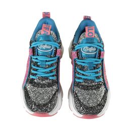 Buffalo Damen Trainingsschuh "Buffalo Damen Buffalo Binary Glam Vegan Glitter", Gr. 40pink, silber, multi, Kunstfaser, Schuhe