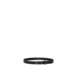 Ledergürtel Calvin Klein "SQUARE BUCKLE CK LOOP 25MM", Damen, Gr. 100, schwarz, shiny nickel, Rindsleder, unifarben, Gürtel, Größenverstellbar