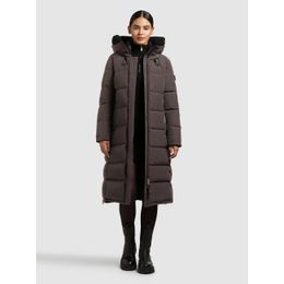 Steppmantel Khujo "DARAS", Damen, Gr. L, graphite grau, Canvas, 85% Polyester, 15% Baumwolle, unifarben, eingesetzt Rippbündchen mit Windstopper, Mäntel
