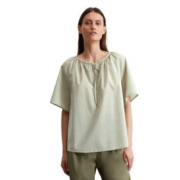Marc O'Polo MARC O'POLO Damen Kurzarmbluse "aus Baumwoll-Chambray"smooth sage, Gr. 38, unifarben, Obermaterial: 100% Baumwolle, Blusen