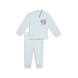 Jogginganzug Puma "Puma x HELLO KITTY AND FRIENDS Minicats Jogginganzug Mädchen", Jungen, Gr. 92, sea glass blau, Obermaterial: 32% Polyester, 68% Baumwolle; Rippe: 97% Baumwolle, 3% Elasthan, Sportanzüge