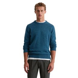 Marc O'Polo Rundhalspullover MARC O'POLO "aus gesprenkeltem Tweedgarn", Herren, Gr. M, blau daze, Obermaterial: 31% Wolle (Schafwolle), 29% Schurwolle, 20% Viskose, 20% Polyamid, unifarben, Rundhals, Pullover Rundhalspullover