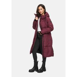 Winterjacke Marikoo "Michikoo", Damen, Gr. M, wine, Obermaterial: 100% Polyester; Futter: 100% Polyester; Wattierung: 100% Polyester; Ärmelfutter: 100% Polyester, Jacken Winterjacke, Extra langer Schnitt mit seitlichen Belüftungsöffnungen