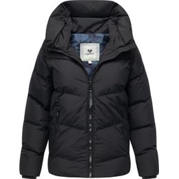 Steppjacke Ragwear "Cessi", Damen, Gr. L (40), schwarz, Obermaterial: 100% Polyester, Innenfutter: 100% Polyester, Wattierung: 100% Polyester, Basic, gerade hüftbedeckend, hoch geschlossener Ausschnitt, Ärmel ohne Ärmelschlitz Rippstrickbündchen, Jacken, Wasserdichte Damen Winterjacke mit großer Kapuze