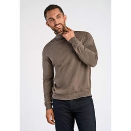 Rollkragenpullover LINDBERGH "LINDBERGH Rollkragenpull", Herren, Gr. L, dk sand mel, Obermaterial: 100% Schurwolle, hoch geschlossener Ausschnitt, Pullover
